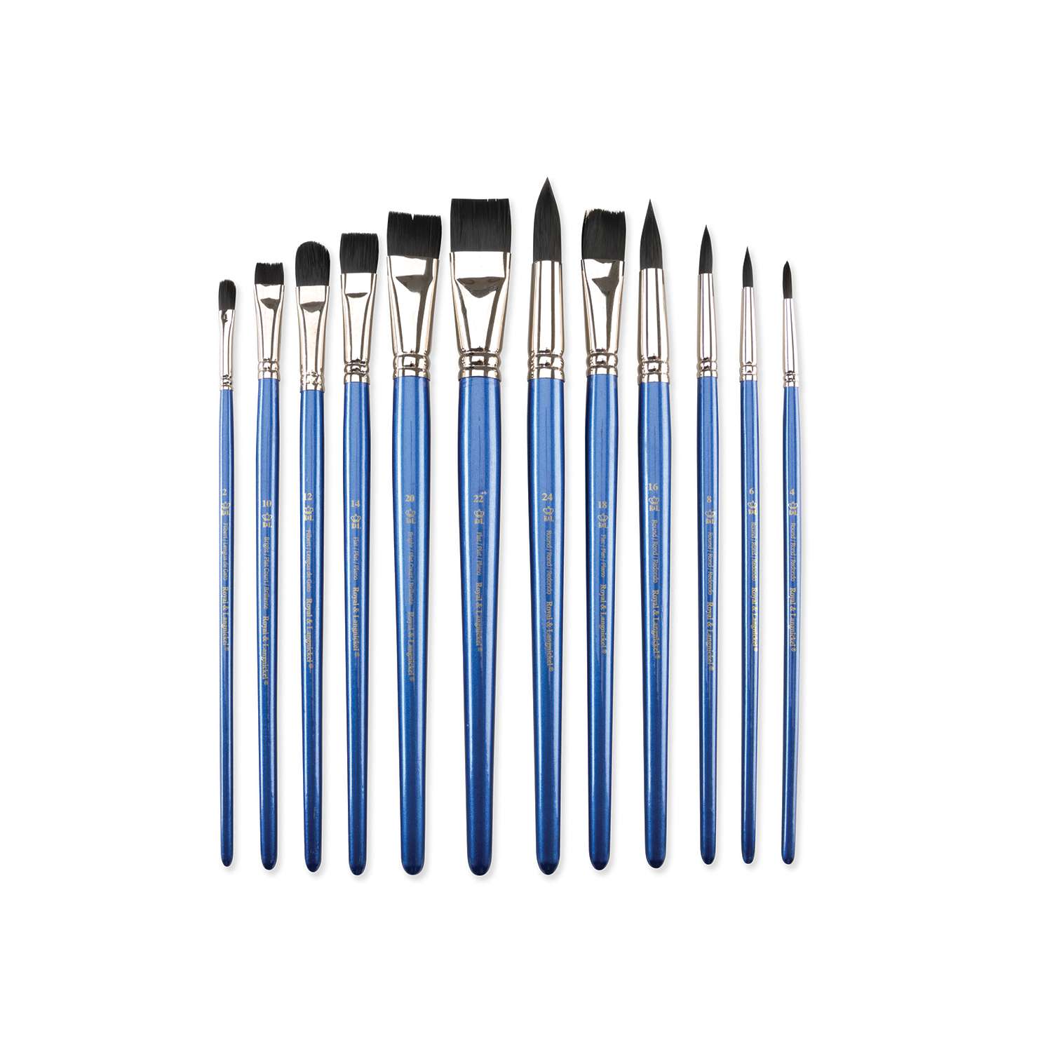 Set de 12 pinceaux en fibres synthétiques Taklon noires 9502 Royal ...